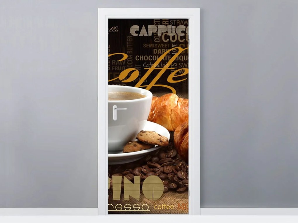 Gario Samolepící fólie na dveře Ranní káva 95x205cm Velikost: 95 x 205 cm