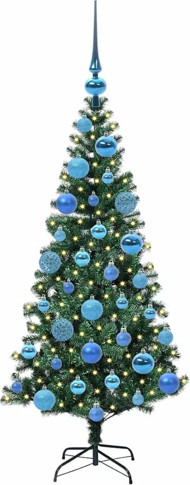 Umělý osvětlený vánoční stromeček Zelená 120 cm PVC a kov 3396743