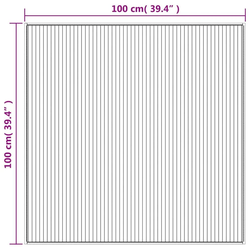 Koberec čtvercový černý 100 x 100 cm bambus