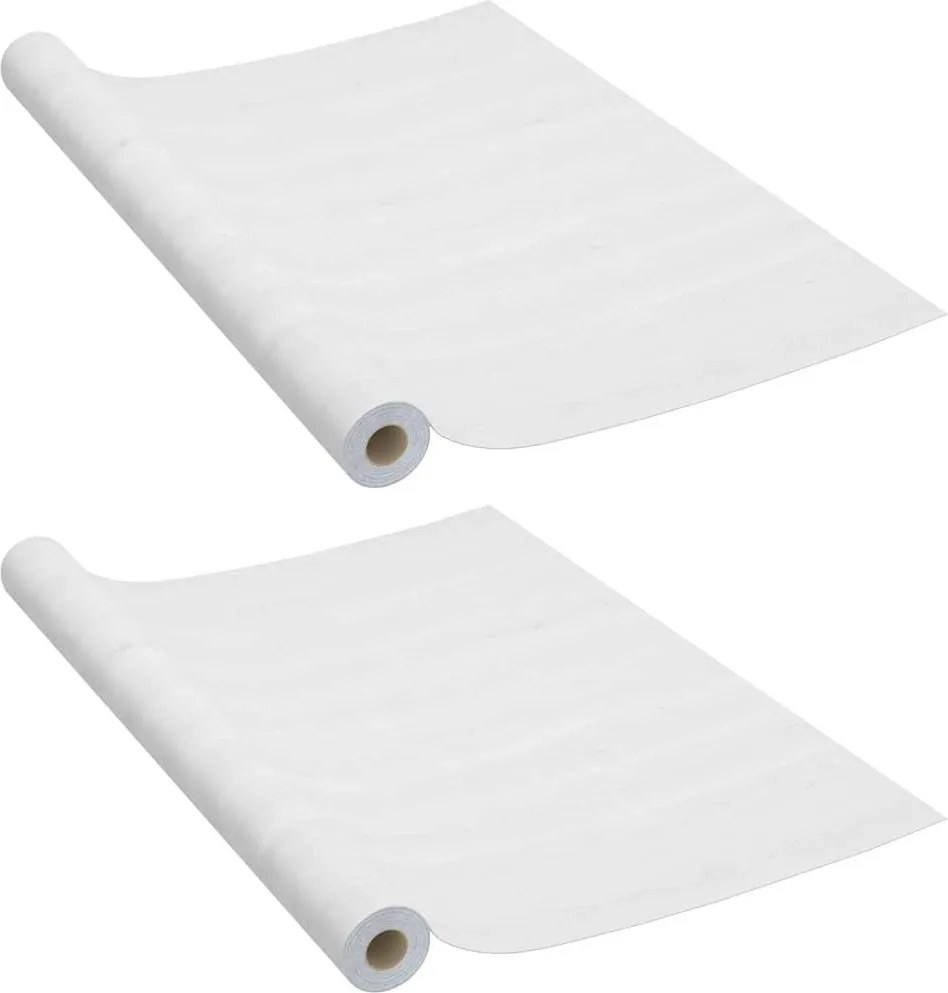 Samolepící tapety na dveře 2 ks bílé dřevo 210 x 90 cm PVC 146111