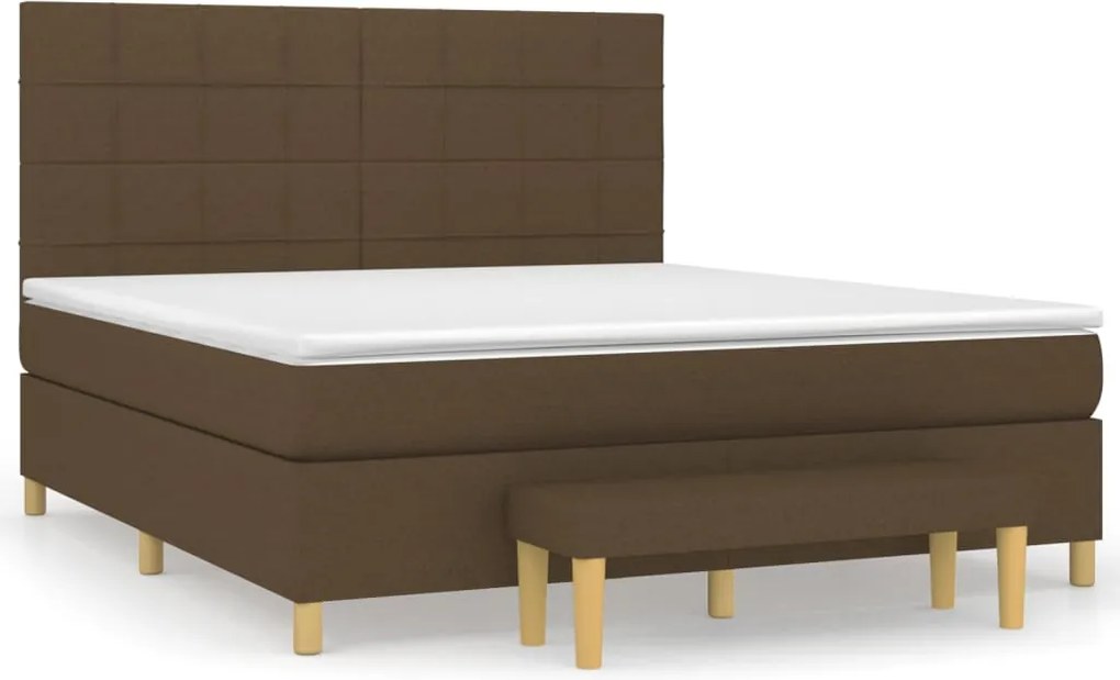 Box spring postel s matrací tmavě hnědá 160x200 cm textil 3137168