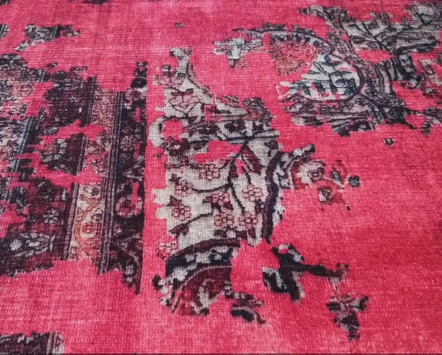 Stylový vintage koberec červené barvy Šířka: 80 cm | Délka: 300 cm