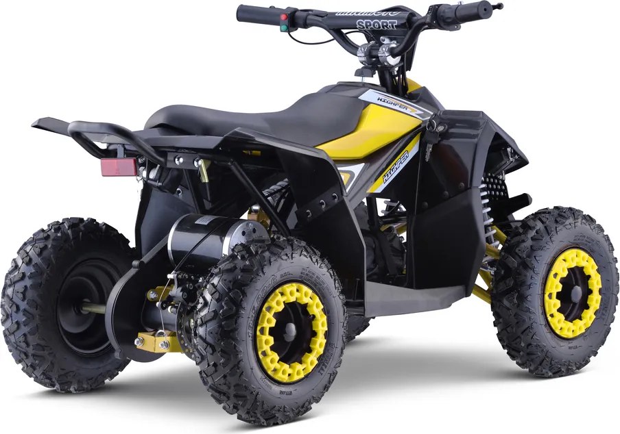 Ramiz Čtyřkolka na baterie E-STAR žlutá 35 km/h + motor 1000W + nafukovací kola + nastavení sedadla