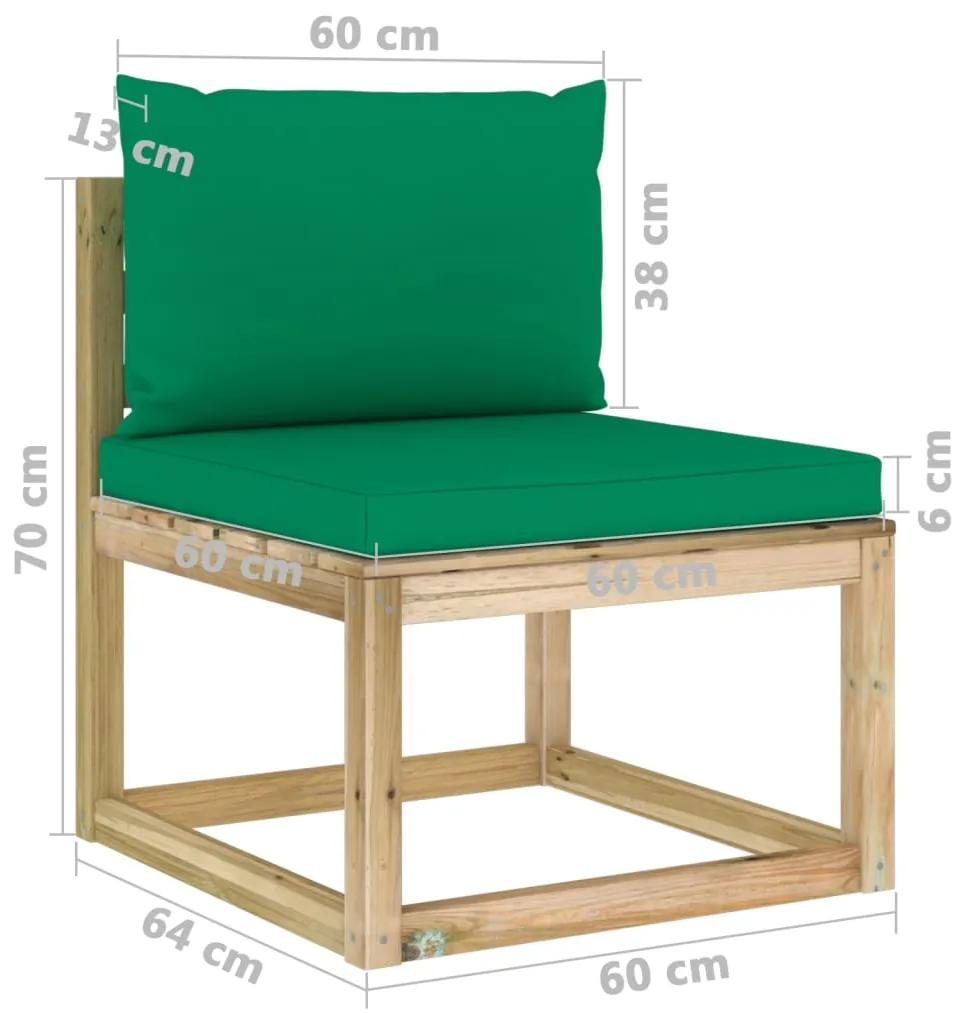 vidaXL 10dílná zahradní sedací souprava podušky impregnovaná borovice