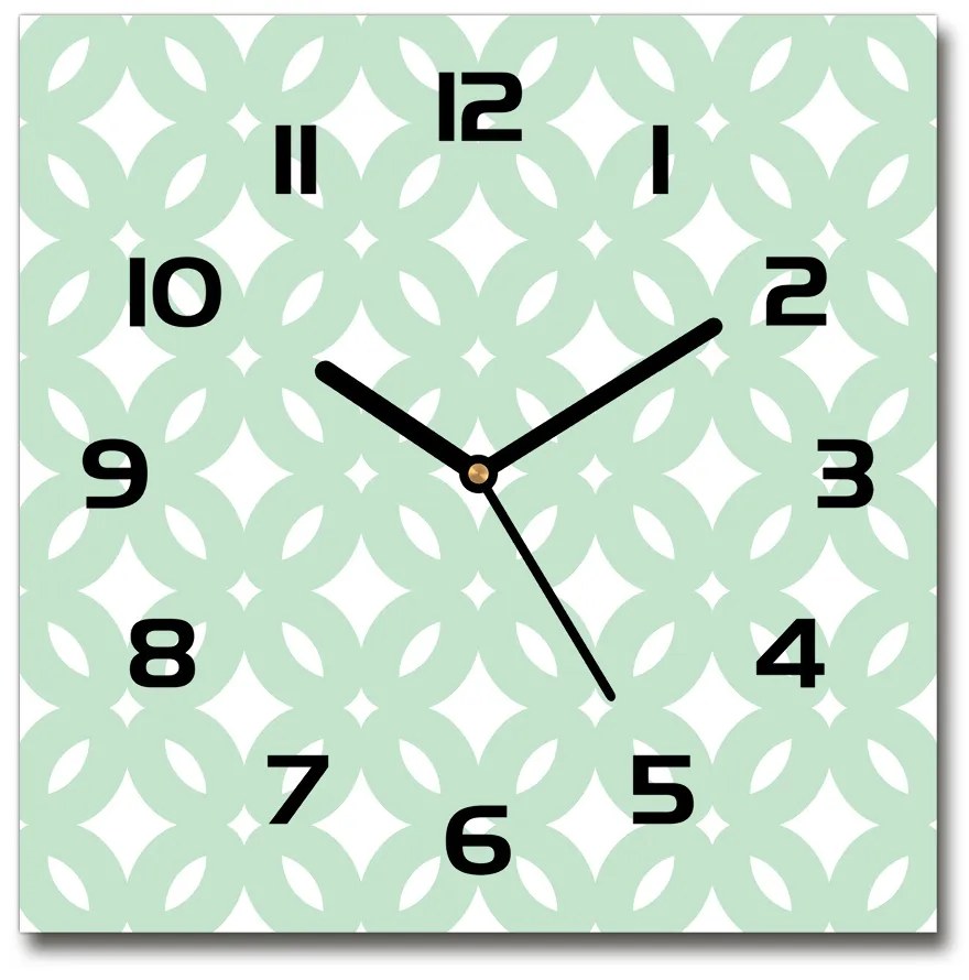 Wallmuralia Skleněné hodiny na stěnu Geometrické pozadí 30x30 cm