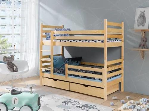 Patrová postel pro 2 osoby WOJTEK s úložným prostorem