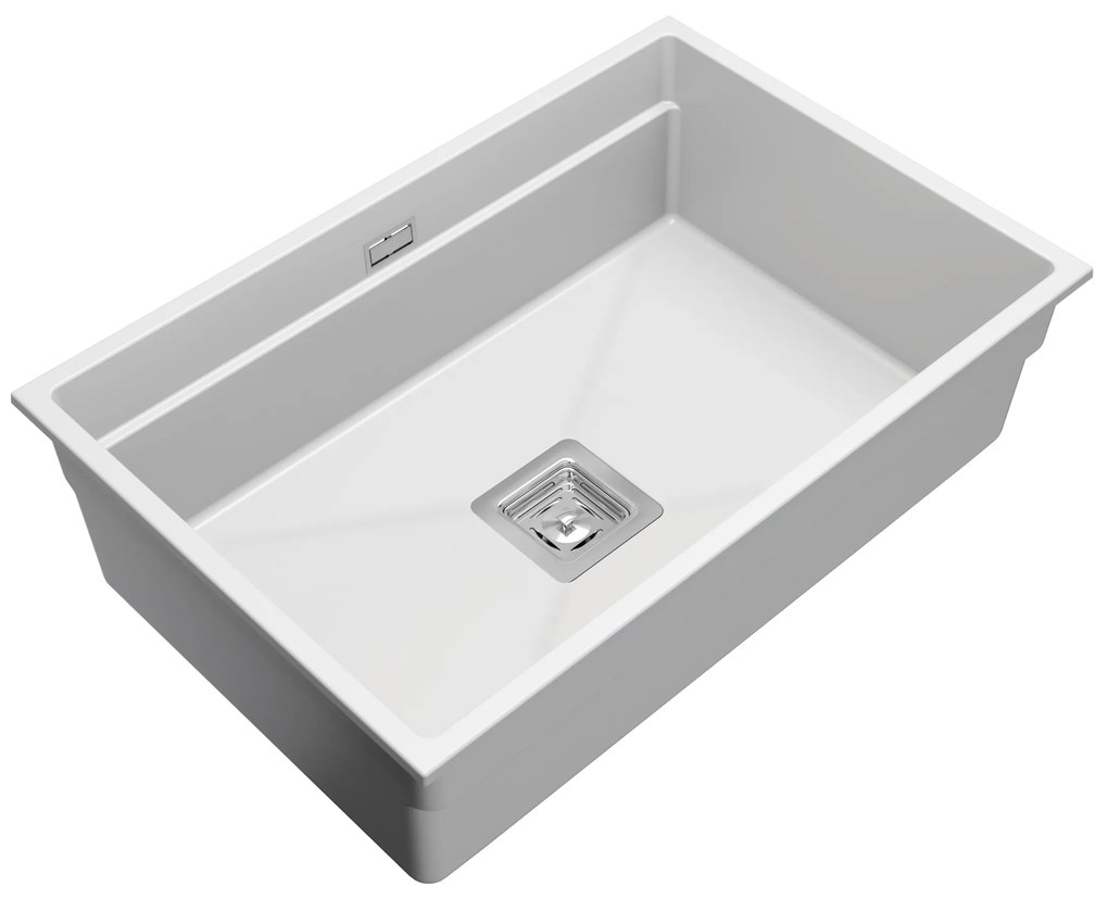 Gamma Decor 7050, 1-komorový granitový dřez 700x470x220 mm, bílá, GMA-ZLE000107