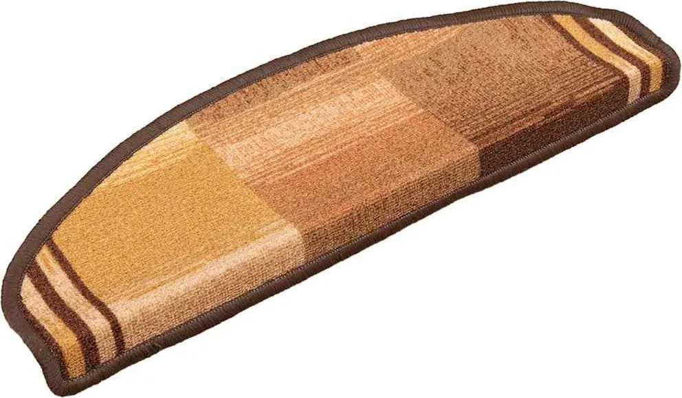 Samolepící nášlapy na schody 15 ks hnědé 65 x 21 x 4 cm 322413