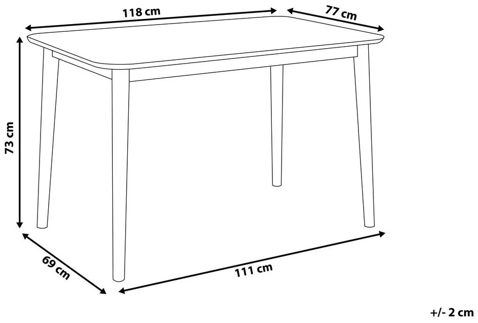 Dřevěný jídelní stůl šedý 118 x 77 cm MODESTO Beliani