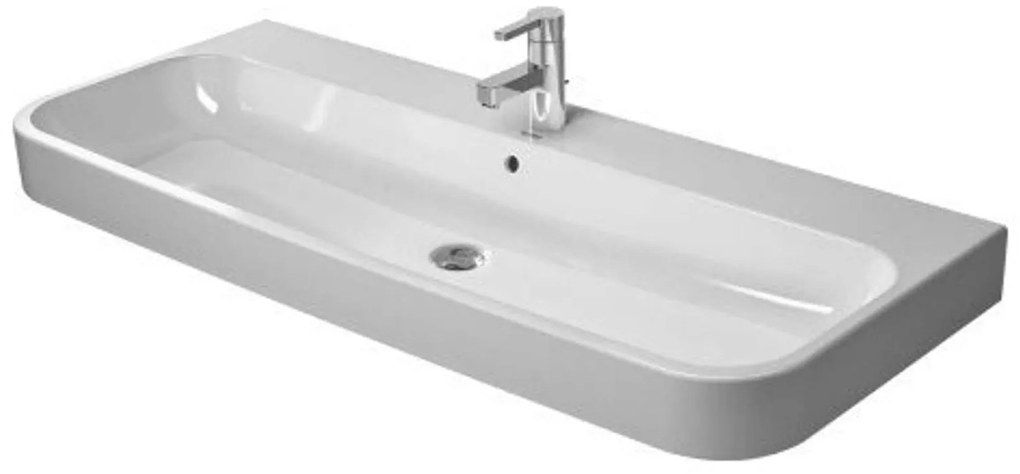 Duravit Happy D.2 - Umyvadlo 120x51 cm, s přepadem, otvor pro baterii, bílá 2318120000
