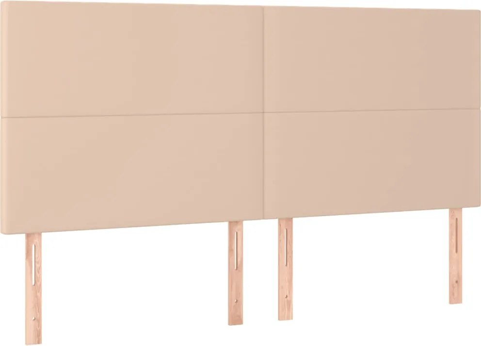 Box spring postel matrace a LED cappuccino 180x200cm umělá kůže 3135842