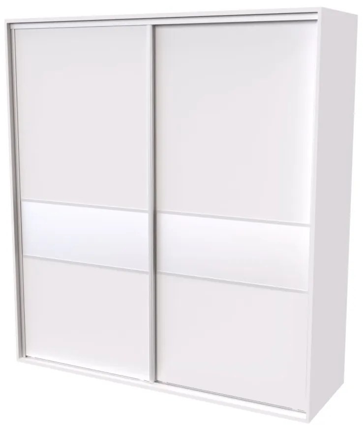 Nábytek Mikulík Skříň FLEXI 2 - 2x dveře dělené sklem LACOBEL ROZMĚR: (š/v/h) 180 x 240 x 65 cm