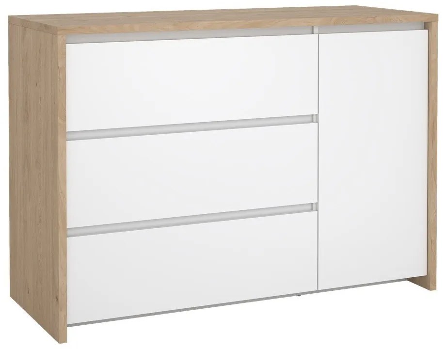 Bílá/v přírodní barvě komoda v dekoru dubu 119x84x48 cm Next – Tvilum
