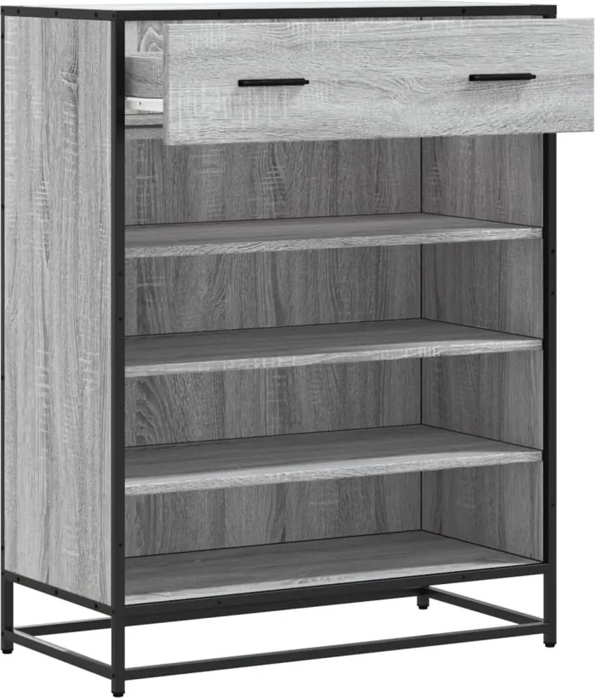 Botník šedý sonoma 75 x 38 x 97,5 cm kompozitní dřevo a kov 3300878