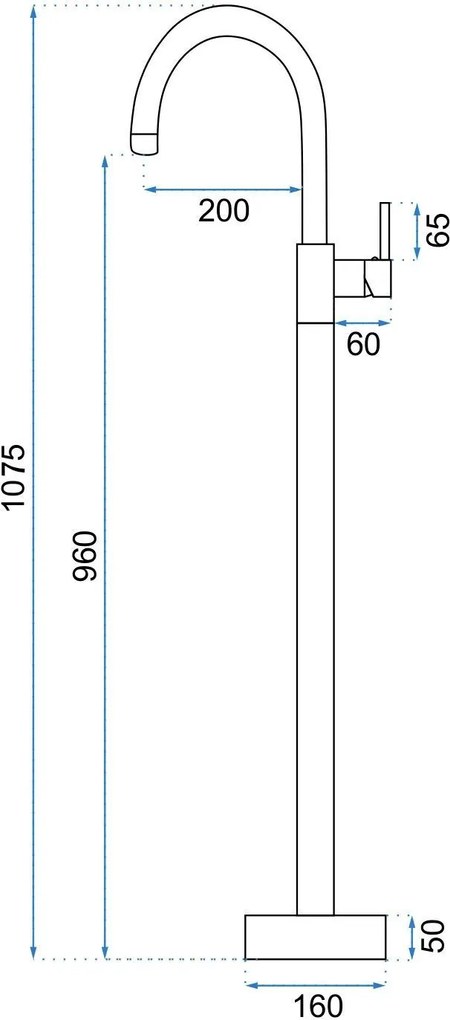 Rea Lungo, volně stojící umyvadlová baterie, chromová, REA-B4306