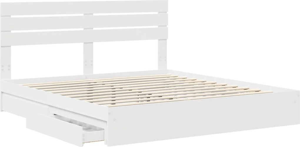 Postel s úložným prostorem Bílá 180 x 200 cm Kompozitní dřevo 3411549