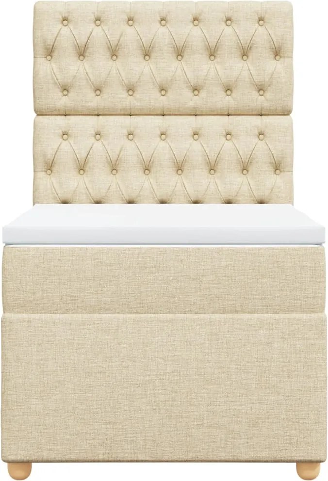 Box spring postel s matrací krémová 90x190 cm textil 3291147