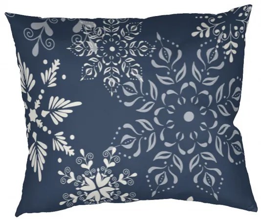 Dadka Povlak na polštář bavlna Snowflakes tmavě modré  70x90 cm