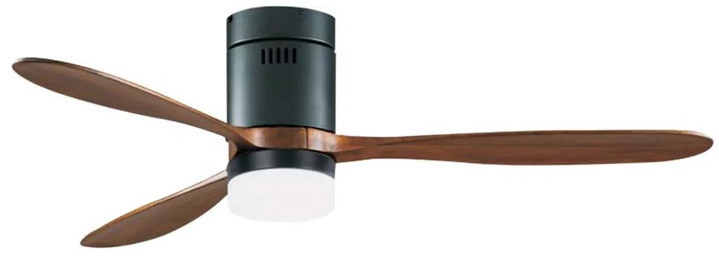 Zambelis 19144 stropní AC ventilátor s LED osvětlením, matně černá, třešňové dřevo, ø132cm
