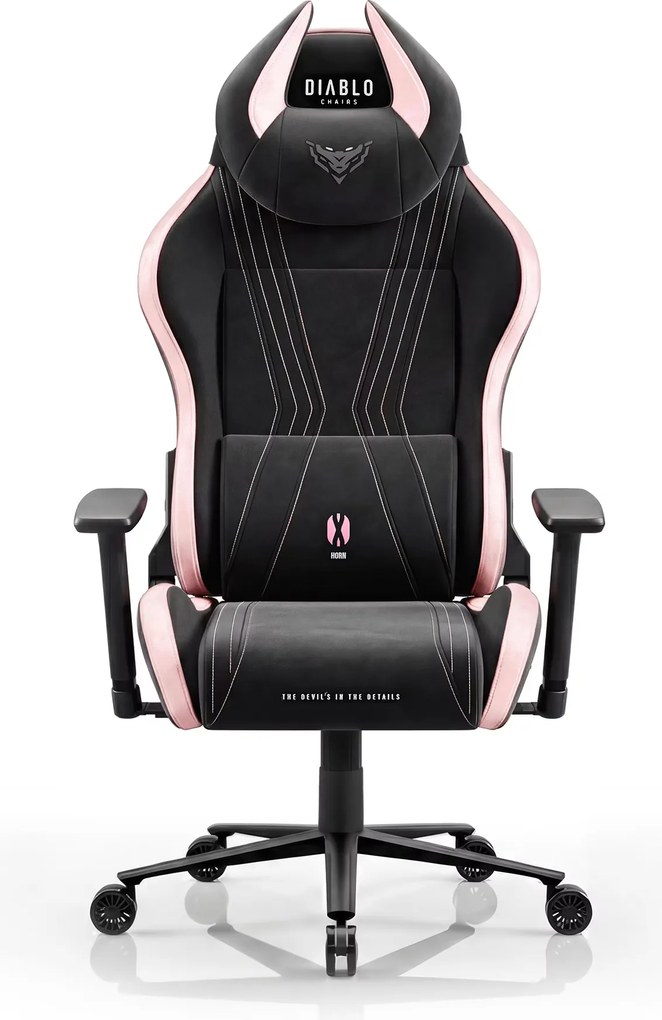 Látková herní židle Normal Size, černo-růžová: Diablo X-Horn 2.0 Akira Pink