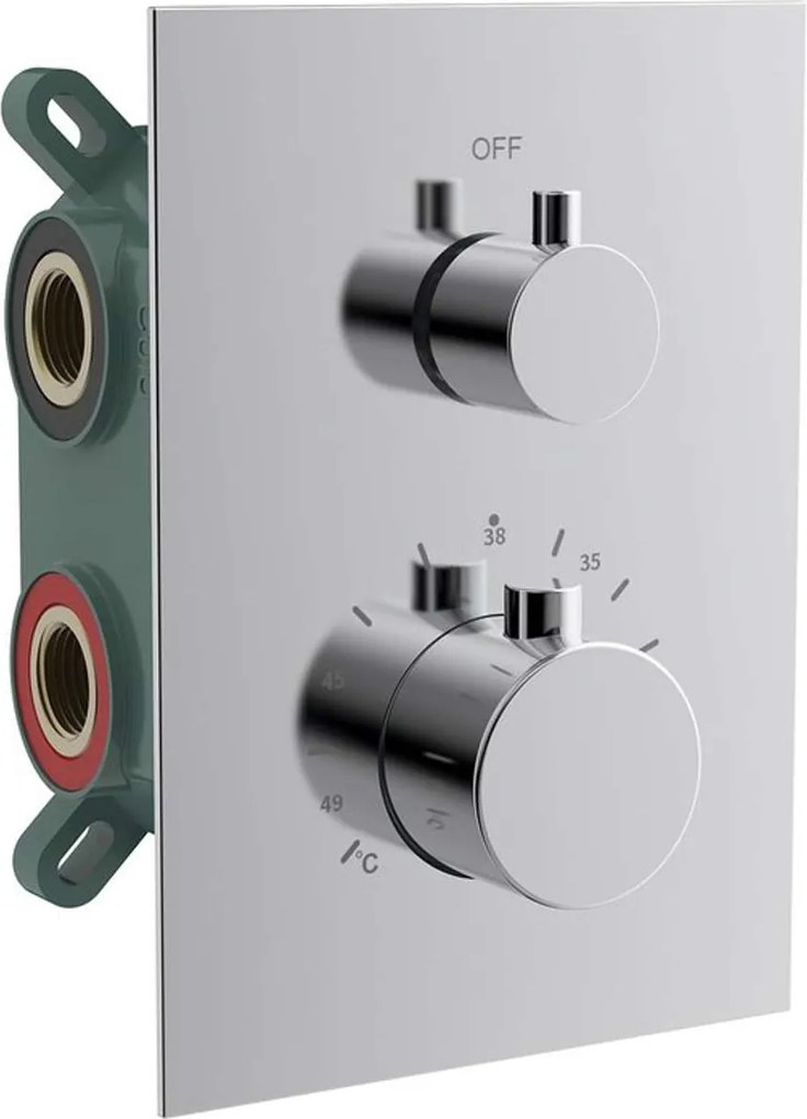 Sapho Kimura - Termostatická baterie pod omítku, box, pro 2 spotřebiče, chrom KU682