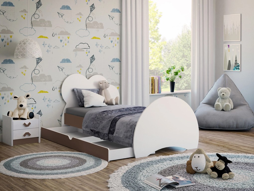 Svět pokojů MRÁČEK Dětská postel JEDNOBAREVNÁ Barva: Cappucino, Úložný prostor: ANO, Rozměr: 160x80 cm