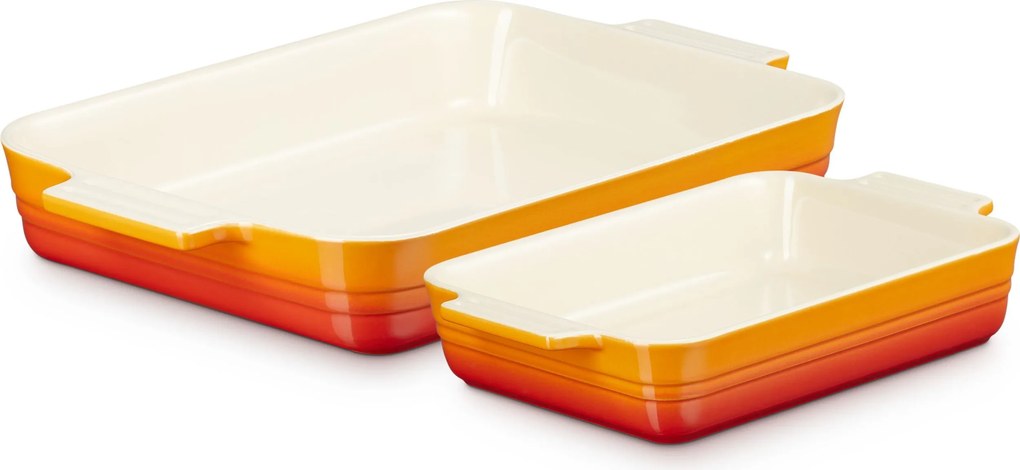 Pečící formy Le Creuset obdélníkové ohnivě oranžové 2 ks