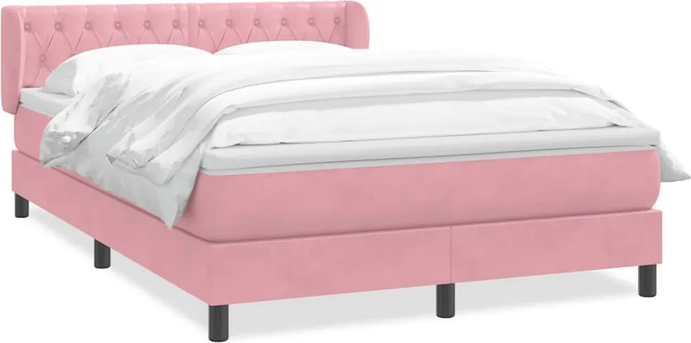 Box spring postel s matrací růžová 160x210 cm samet 3317786