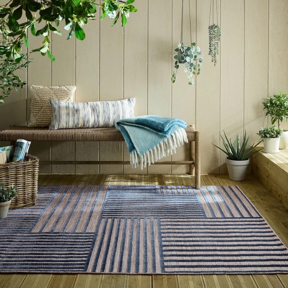 Tmavě modrý vnitřní a venkovní koberec 160x230 cm Vigo Blocks – Flair Rugs