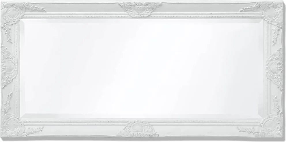 Nástěnné zrcadlo barokní styl 100 x 50 cm bílé 243679