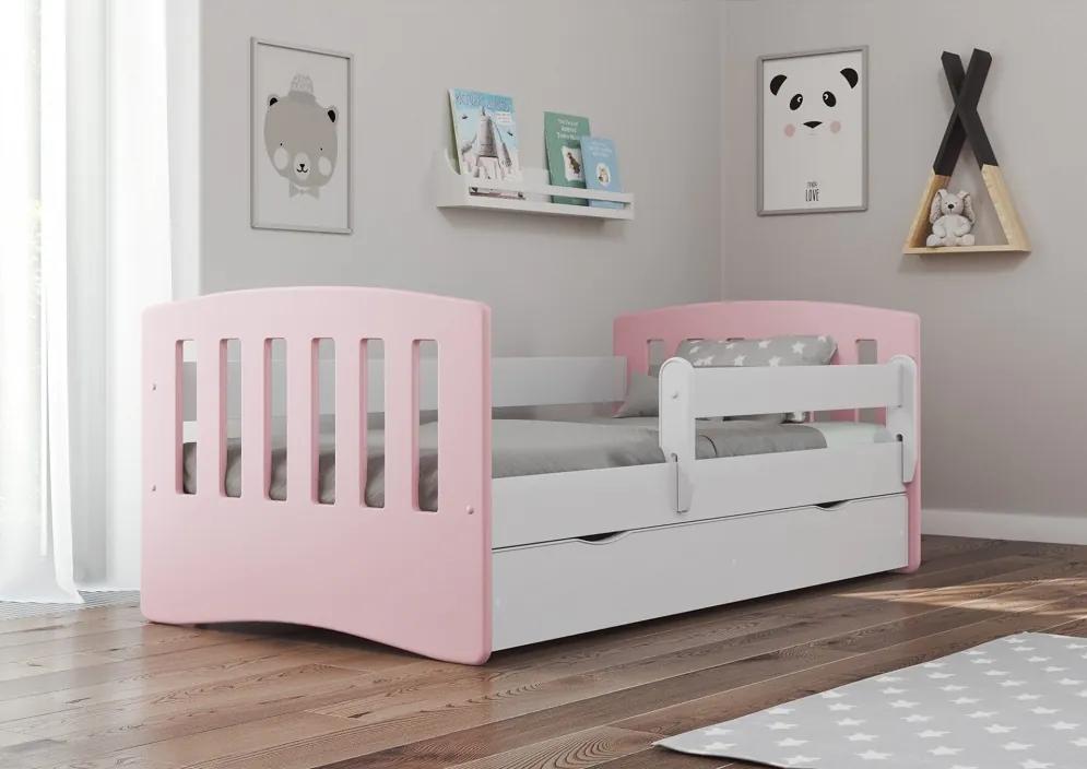 Dětská postel se zábranou Ema - růžová