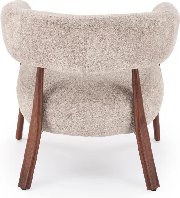 Designové křeslo UDON — kov, látka, cappuccino