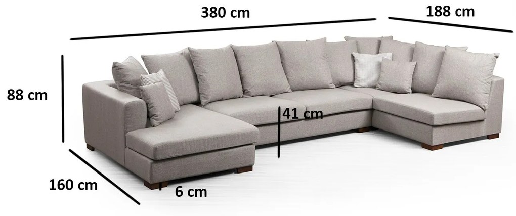 Atelier del Sofa Rohová sedací souprava Colorado Corner, Béžová