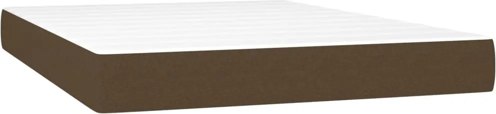 Box spring postel s matrací a LED tmavě hnědá 140x200 cm textil 3138160