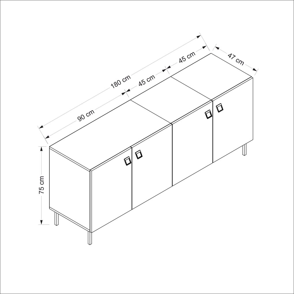 GORTYNA komoda na nožičkách, pískovec