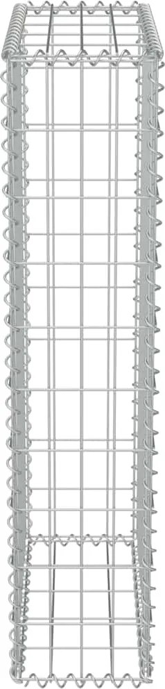 Gabionová zeď s kryty z pozinkované oceli 50 x 20 x 100 cm 143576