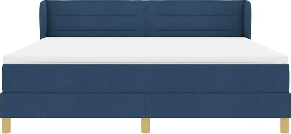 Postel s boxspringem s matrací s čelo Modrá 180 x 200 cm textil 3340170