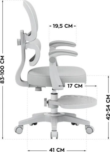 Dětská otočná židle Mark Adler Junior 4.4 Grey
