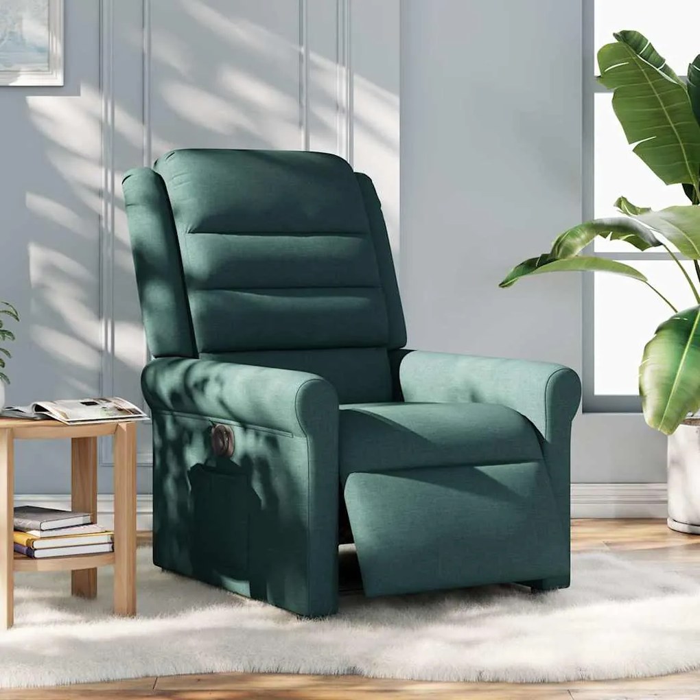 Elektrické polohovací křeslo tmavě zelené textil 3303300