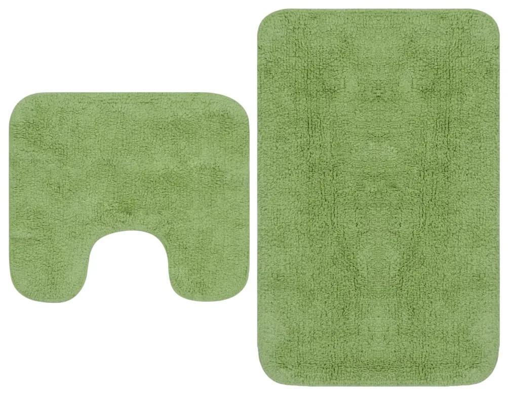 133233 vidaXL Sada koupelnových předložek 2 kusy textilní zelená