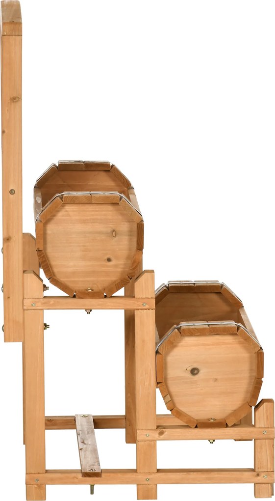 Outsunny vyvýšený záhon dřevěný truhlík na květiny s podpěrou pro šplhání 45 x 45 x 80 cm rustikální design pro zahradu terasu balkon žlutý zeleninov…