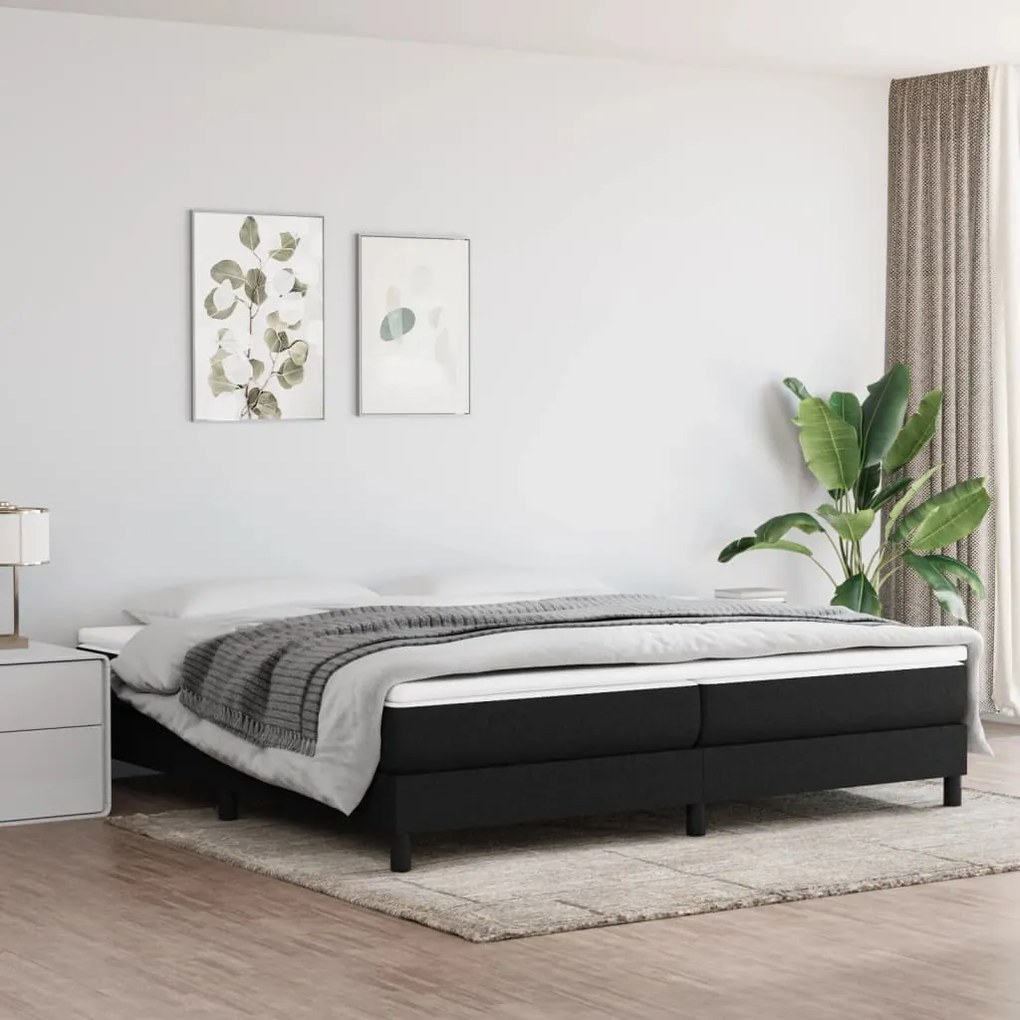 Box spring postel s matrací černá 200x200 cm textil 3144103