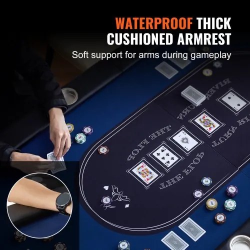 Skládací pokerový stůl pro 8 hráčů, Blackjack Texas Holdem s polstrovanými