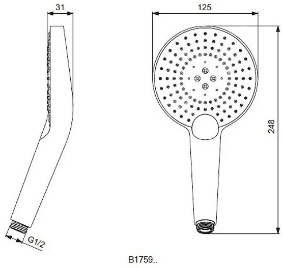 Ideal Standard Idealrain Evo Jet Ruční sprcha Circle 125 mm, 3 proudy, chrom B1759AA