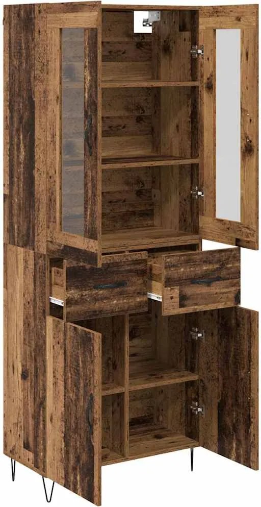 Vysoký bufet Staré dřevo 69,5 x 34 x 90 cm Kompozitní dřevo 3402693