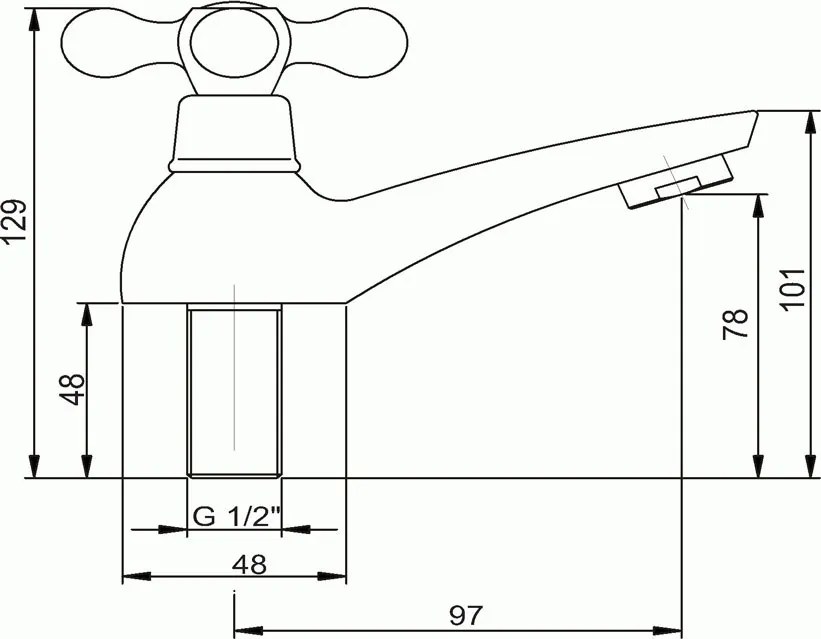 Novaservis Umyvadlová baterie na studenou vodu Retro II chrom 99105,0