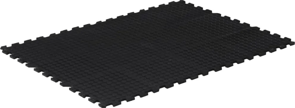 Gumová podlahová dlaždice černá 12 mm 90 x 120 cm 155672