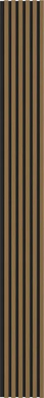 Mexen Lam-F, akustické stěnové lamely 275 × 30 cm, plstěný podklad 8 mm, technická dýha, teak zlatavý, S105-275307-3015-014