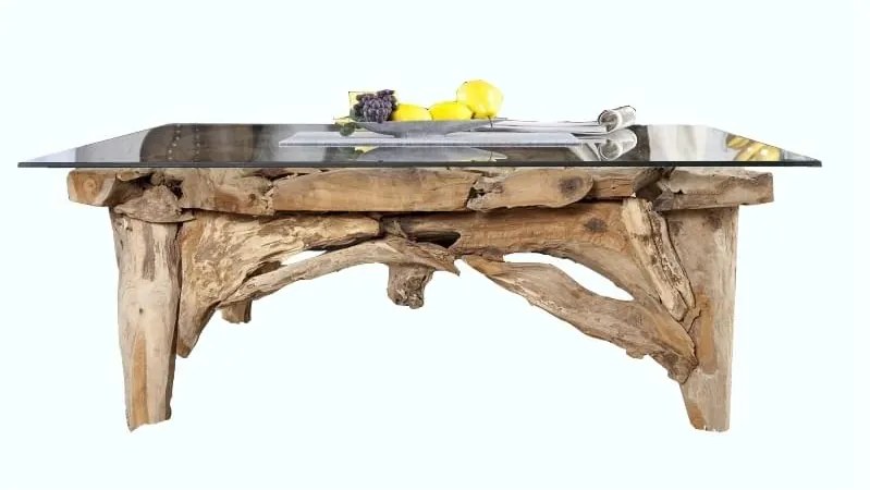 INV Konferenční stolek Sulfi naplavené dřevo 100cm