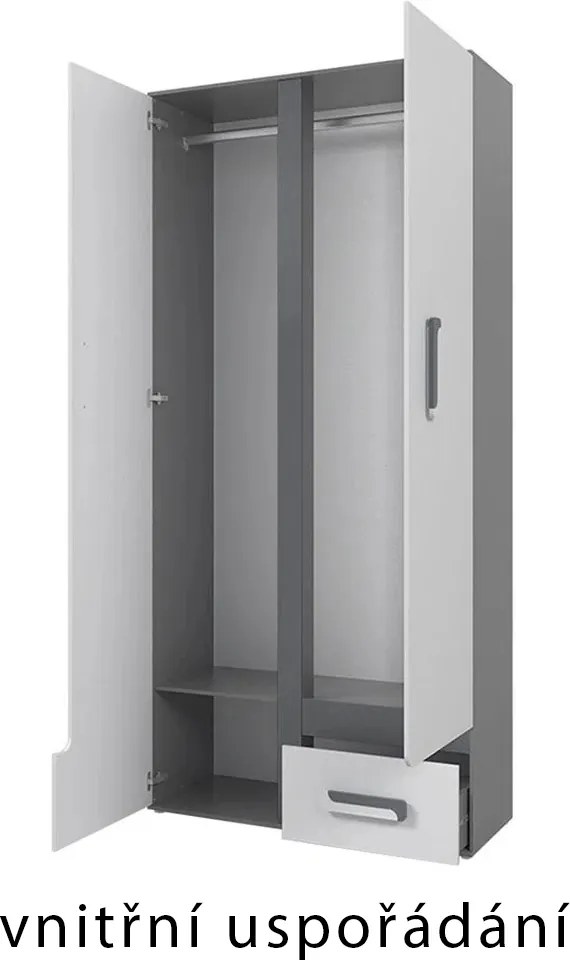 Apetito R | šatní skříň 1 | 85 cm | s šatní tyčí | růžová